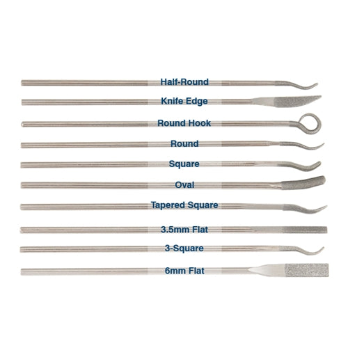 Gesswein® Single End Diamond Rifflers - Set of All 10 | Gesswein