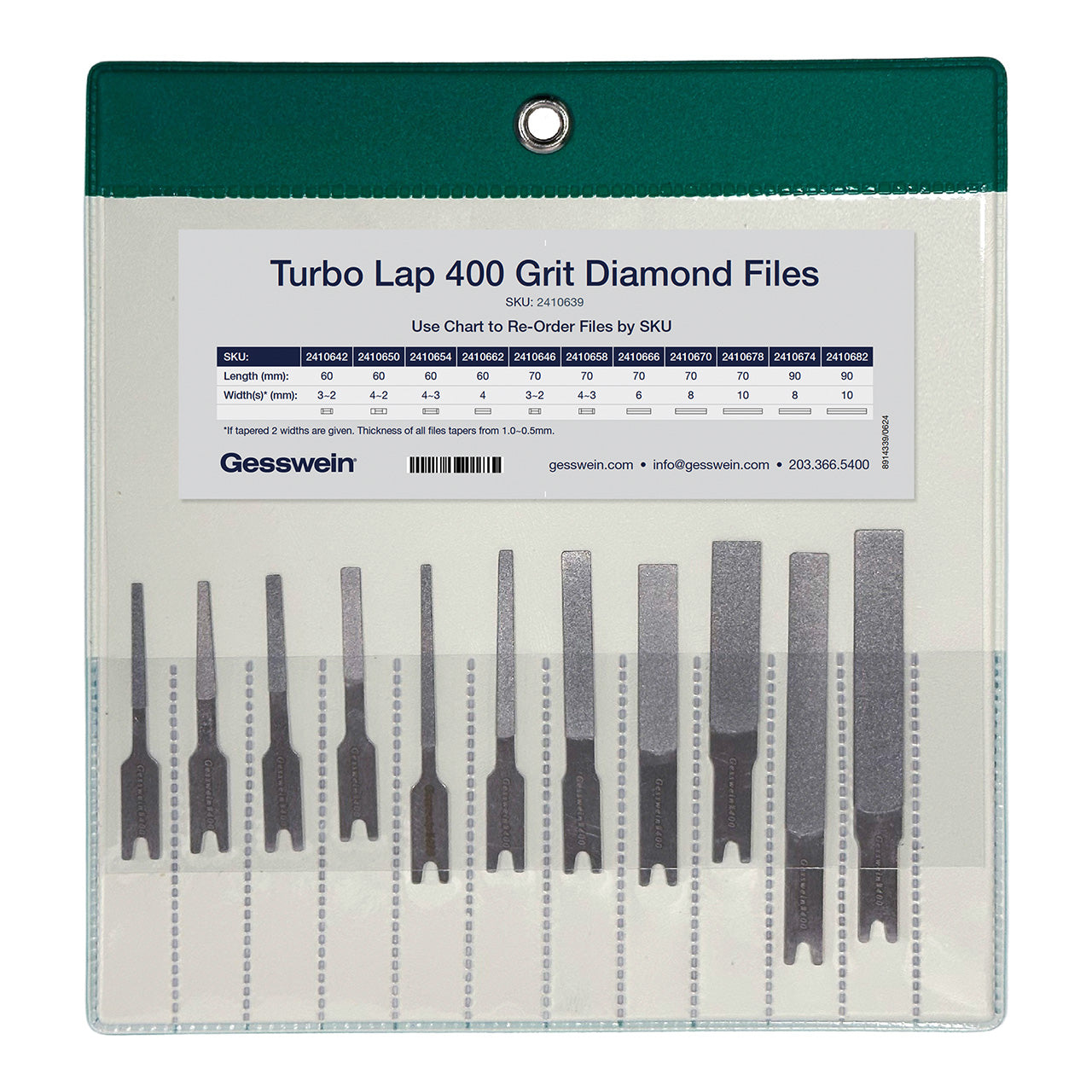 Turbo Lap 400 Grit Diamond Files Set of 11 – Gesswein