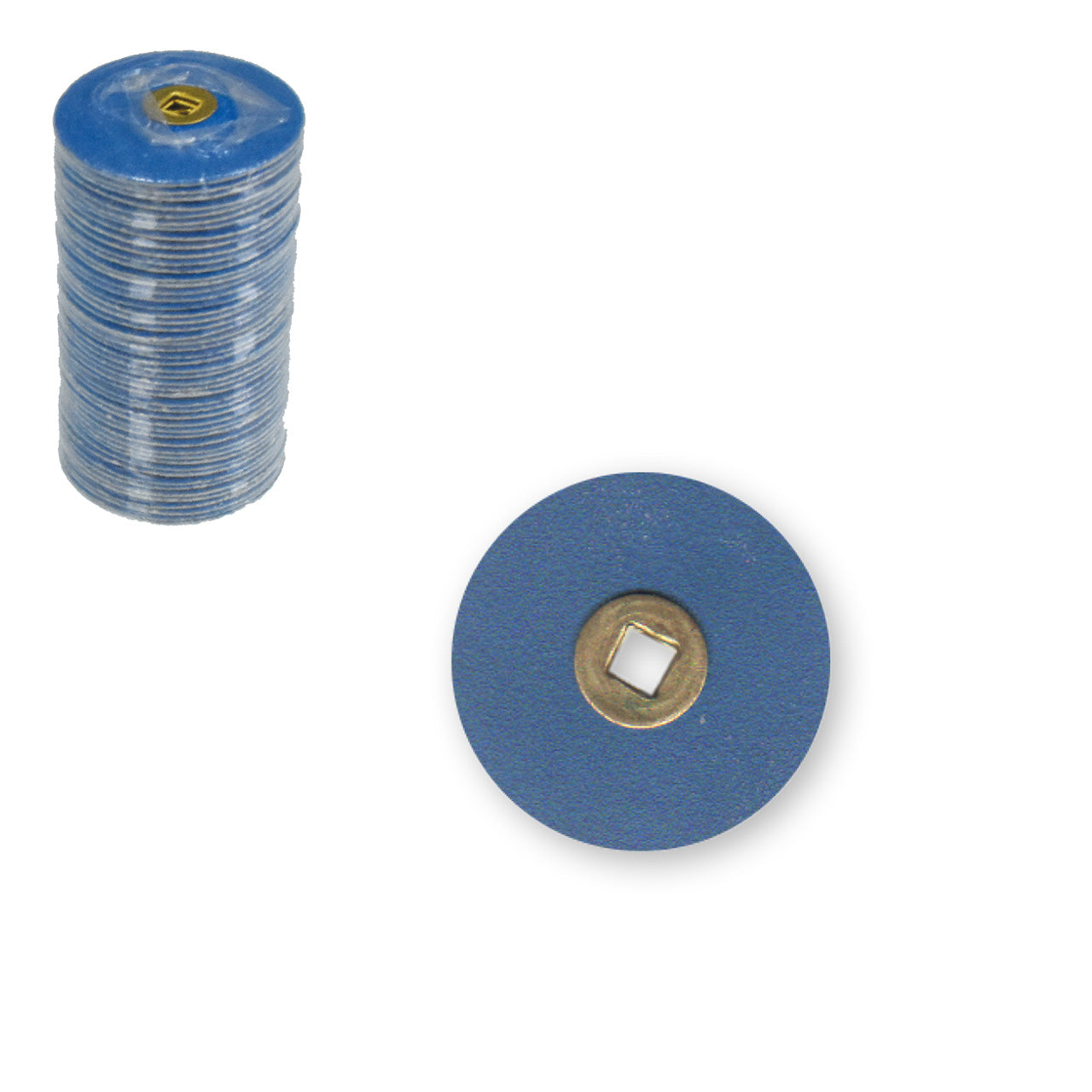 Snap-on Blue Zirconia Discs - Fine, 5/8" | Gesswein